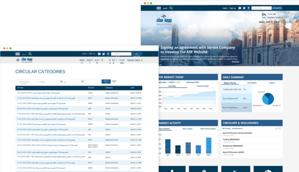 Real-Time Web Experience for Amman Stock Exchange | Vardot Real-Time Web Experience for Amman Stock Exchange | Vardot